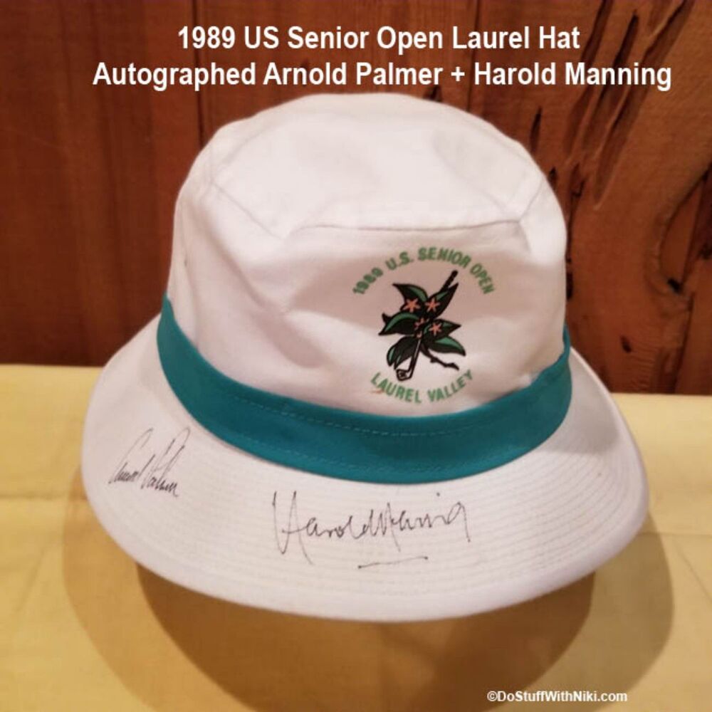 1989 Us Senior Open Laurel Hat Autographed Arnold Pal… - Gem